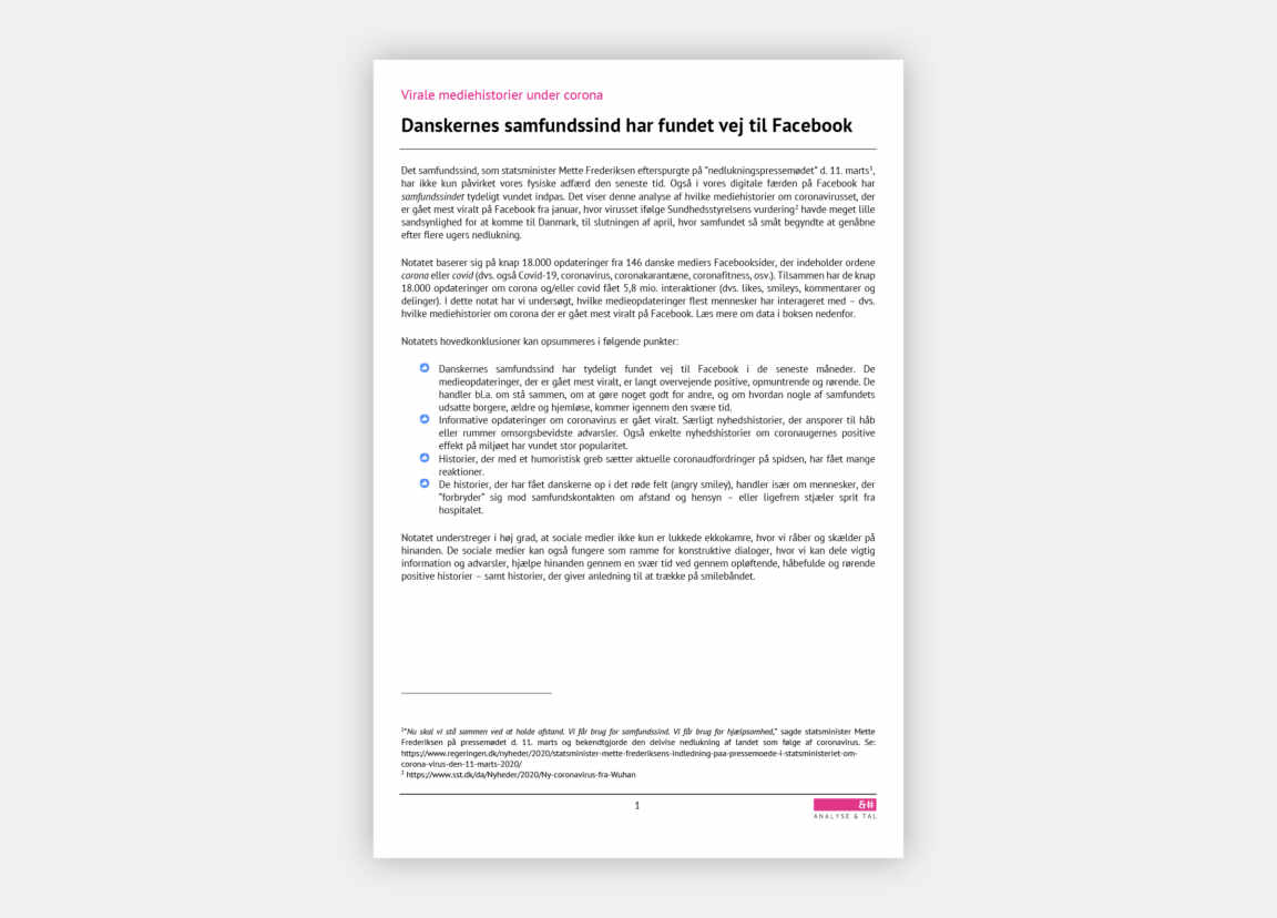 Danskernes samfundssind har fundet vej til Facebook - Analyse & Tal Danskernes samfundssind har fundet vej til Facebook - Analyse & Tal